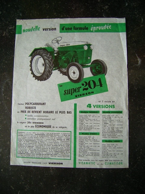 PROSPECTUS TRACTEUR SOCIÉTÉ Française de Vierzon - SFV - Super 204. EUR ...