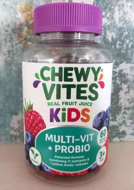 CHEWY VITES KIDS Multi-Vit + Probio 2 Real Fruit Juice 60 Gummies 3 ...