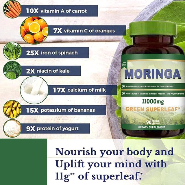 ORGANIC MORINGA CAPSULES 90 Capsules Immune Support Nutrient-Rich ...