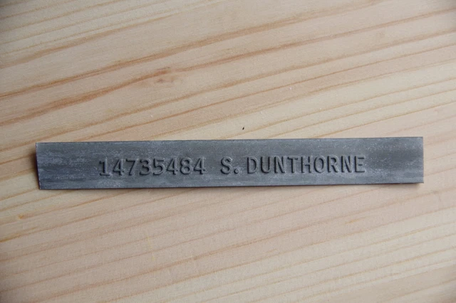 WW2 RELIC UNUSED name plate/grave marker airborne Ox & Bucks DUNTHORNE ...