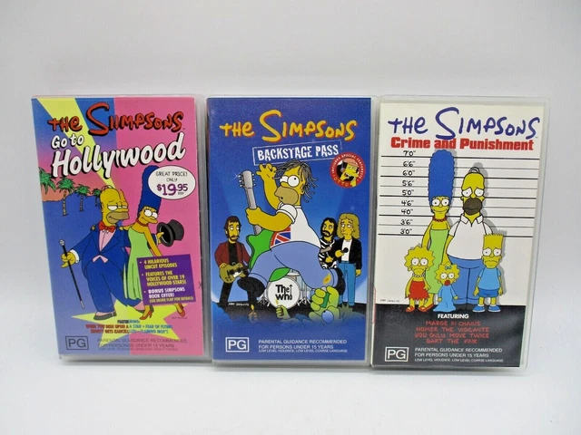 BUNDLE OF THREE - The Simpsons VHS Tapes - Hollywood, Backstage Pass ...