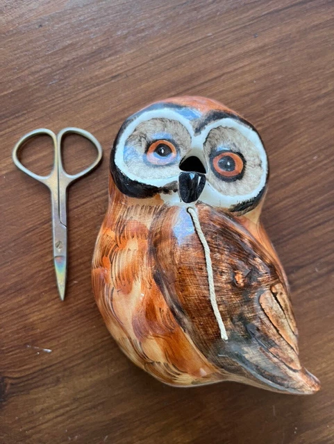 VINTAGE BABBACOMBE PHILIP Laurenston Pottery Owl String & Scissor ...