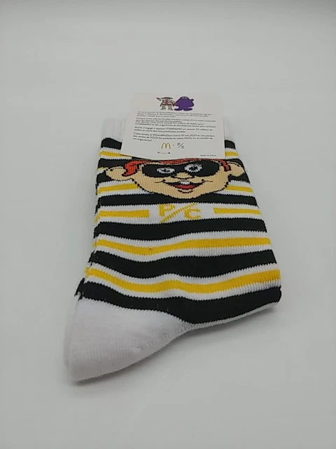 MCDONALDS 2023 MCHAPPY Day Hamburglar P\C Socks White Yellow Black ...