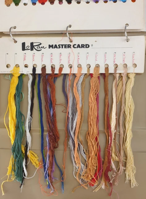VINTAGE LORAN MASTER Card Embroidery Floss Color Sample Binder with 63 ...