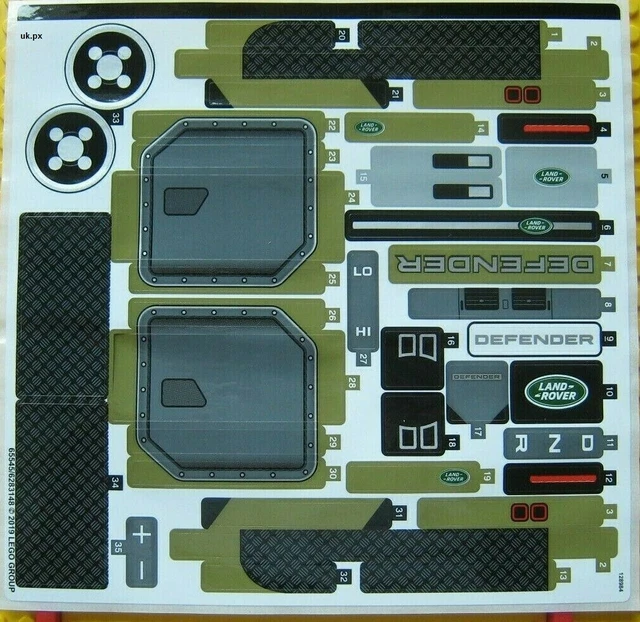 LEGO TECHNIC 42110 Land Rover Defender - Stickers + Free Postage £14.00 ...