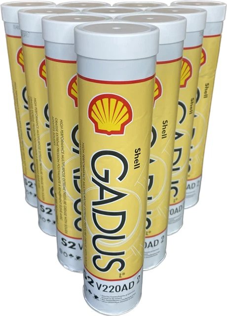 SHELL GADUS S2 V220AD 2 Grease Lithium Calcium with Moly 10 pack tubes ...