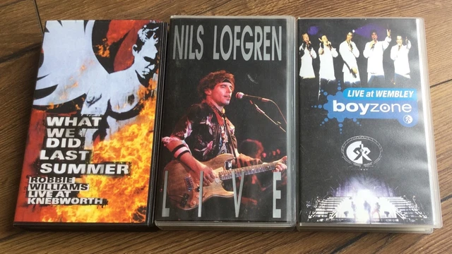 3 LIVE MUSIC VHS Tapes Nils Lofgren Boyzone (Wembley) Robbie Williams ...