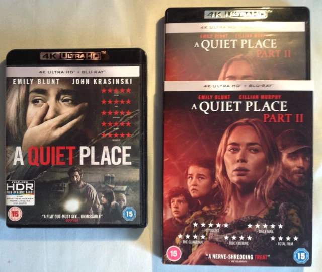 A QUIET PLACE Parts I + II (4K UltraHD Blu-ray x2) Horror BUNDLE £7.95 ...