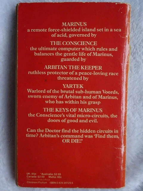 DOCTOR WHO AND the Keys Of Marinus by Philip Hinchcliffe. Target Book ...