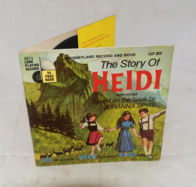 DISNEYLAND RECORD & Book 1969 'The Story Of Heidi' 33rpm Long Play ...