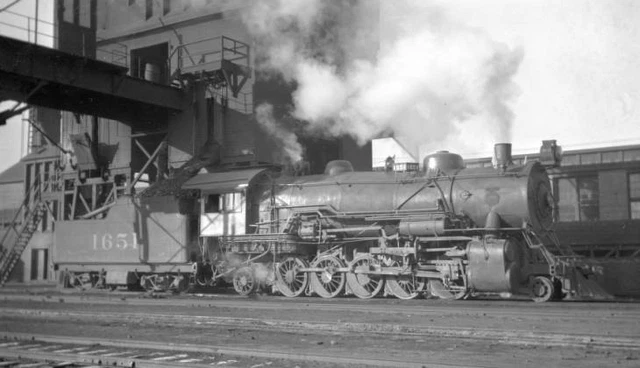 AT&SF SANTA FE Railroad locomotive engine No. 1651 type 2-10-2 OLD ...