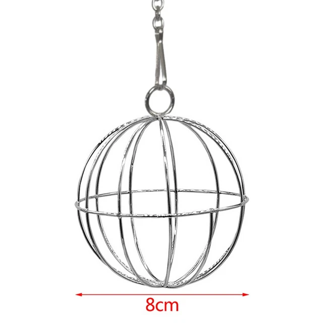 STAINLESS STEEL ROUND Sphere Feed Dispense Exercise Hanging Hay Ball ...