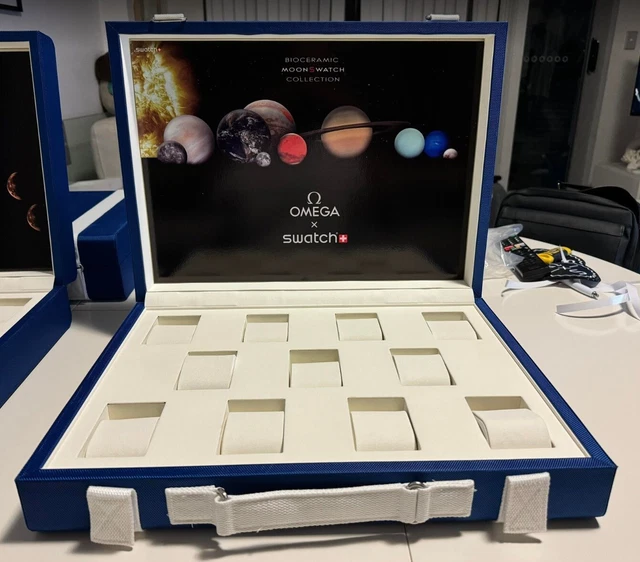 OMEGA X SWATCH moonswatch CUSTOM 11 Slot Watch Case +Artwork+Patch $800 ...