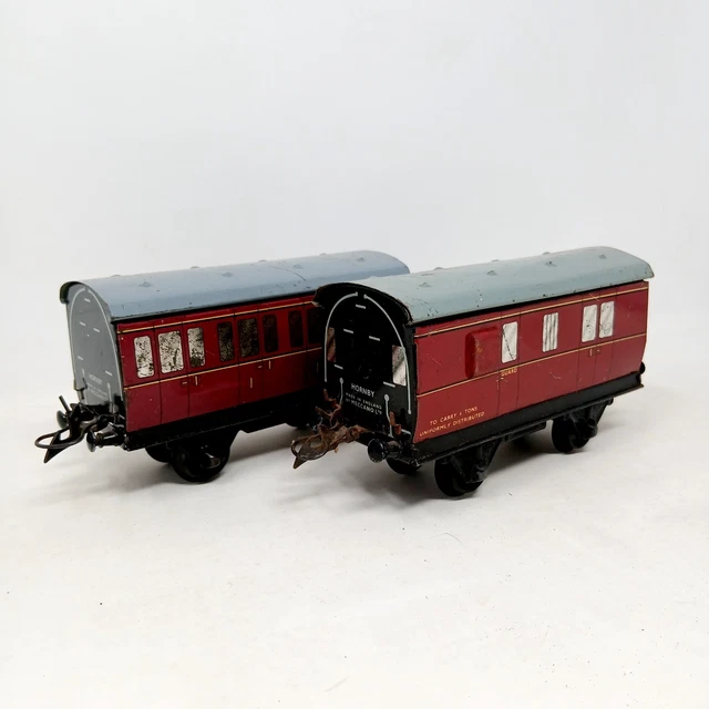 NO.1 PASSENGER COACH + Guard's Brake Van Hornby O Gauge BR Maroon ...