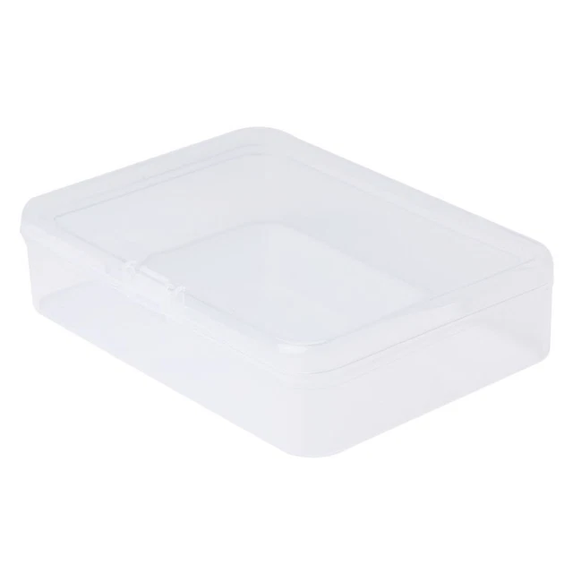 RECTANGULAR PLASTIC CLEAR Transparent Storage Box Collection Container ...