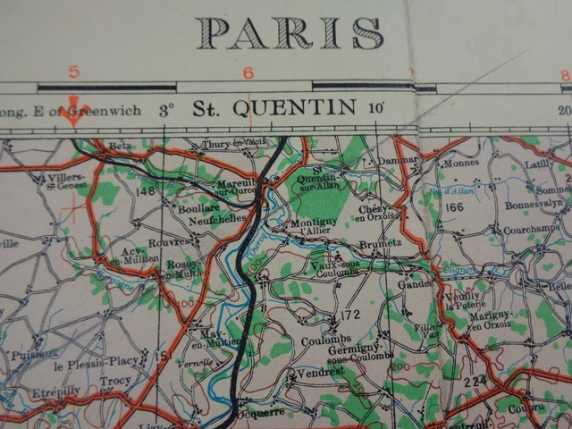 WW2 RAF MAP entitled "PARIS" with OPERATIONAL MARKINGS (September 1943 ...