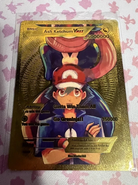 CARTA POKÈMON FAN-ART: Ash Ketchum VMAX [Basic] - GOLD CARD EUR 10,00 ...