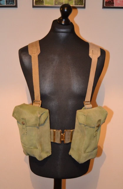 BRITISH ARMY WW2 37 Pattern webbing set belt ammo pouches straps braces ...