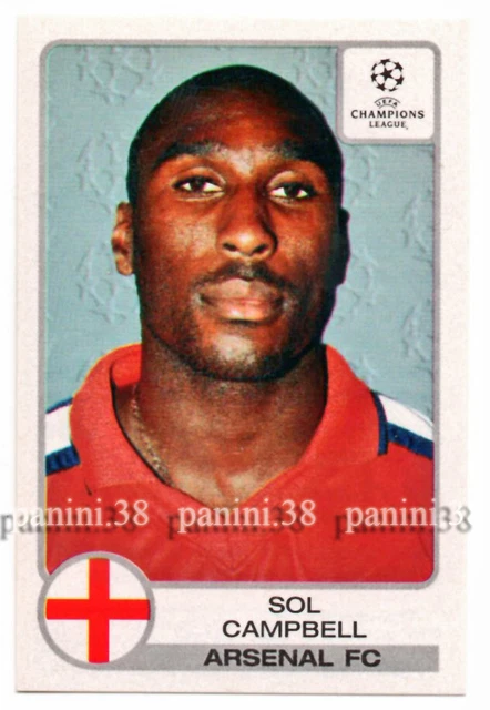 RARE !! STICKER n°63 Sol Campbell "CHAMPIONS LEAGUE 2001/2002" Panini ...