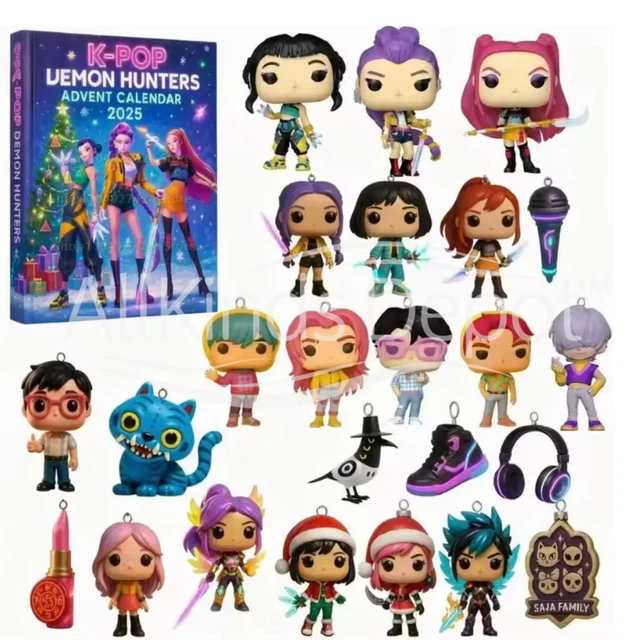 K-POP DEVIL HUNTERS Advent Calendar 2025 – 24 Mini Figures Funko Style ...