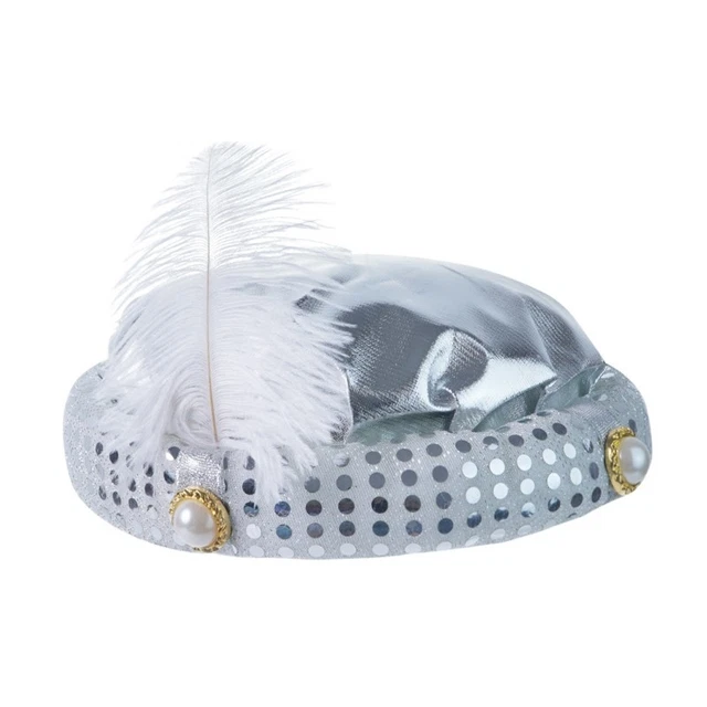 COSPLAY PROPS CAP for Aladdin Hat Children Stage Show Feather Hat ...