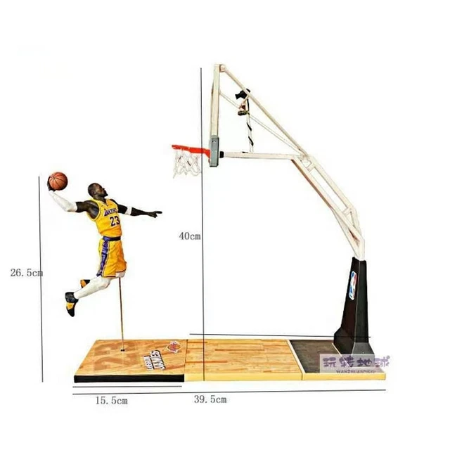 NBA LAKERS 23# LeBron James Figure Basketball Backboard Action Model ...
