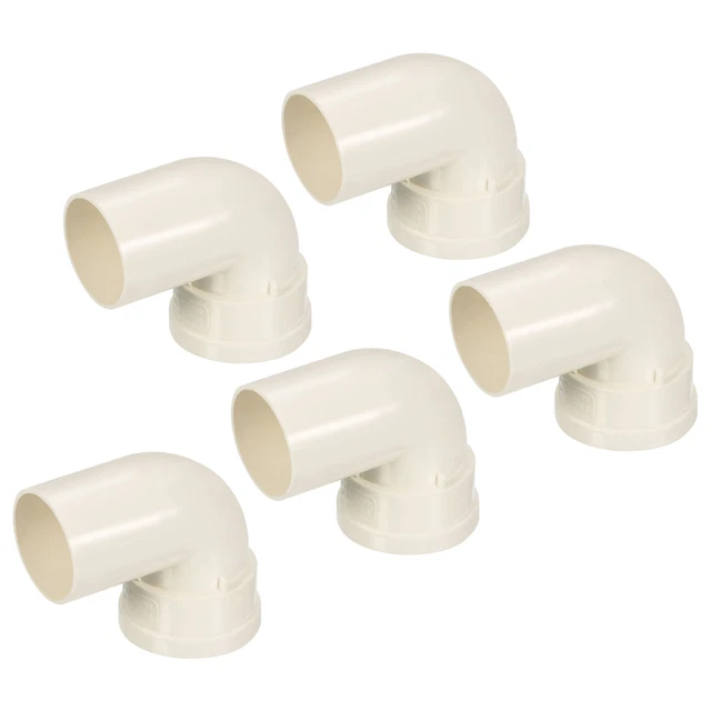 PVC PIPE 90 Degree Elbow Fitting 50mm ID to 45mm OD Tube Adapter, White ...
