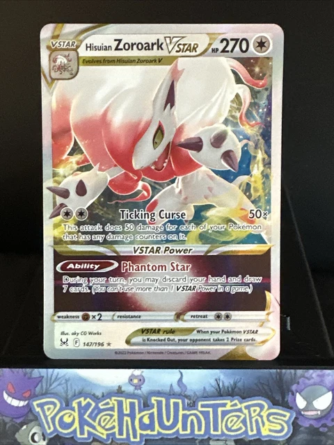POKEMON CARD HISUIAN Zoroark V Star 147/196 Lost Origin Rare Near Mint ...