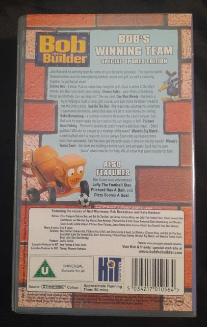 BOB THE BUILDER: Bobs Winning Team (VHS 2002) £4.99 - PicClick UK