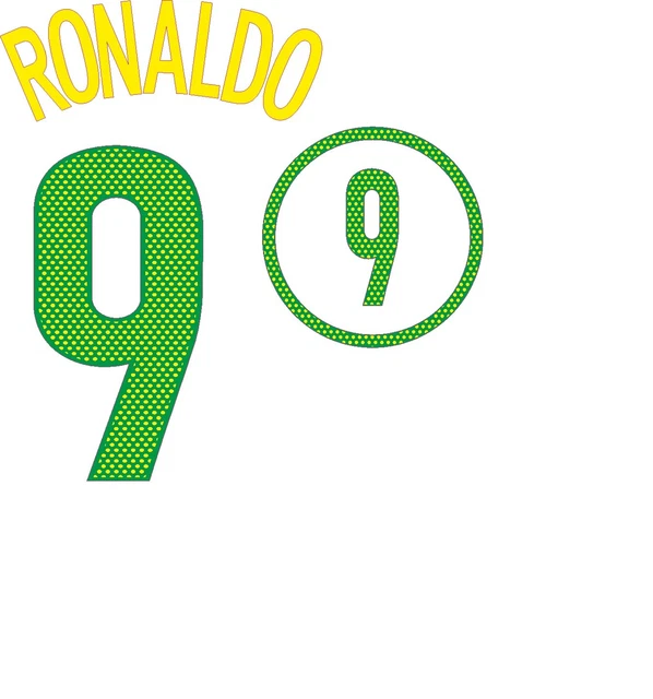 RONALDO #9 BRAZIL 2004 Home Football Nameset for shirt £11.00 - PicClick UK