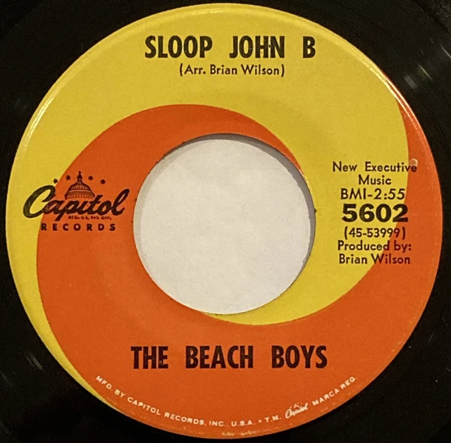 THE BEACH BOYS - Sloop John B - Capitol Records - 5602 - 1966 Surf Rock 45 tours EUR 9,92 ...