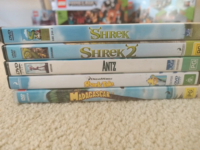 5 XDREAMWORKS KIDS Animation DVD Bundle - Shrek, Antz, Shark Tale FREE ...