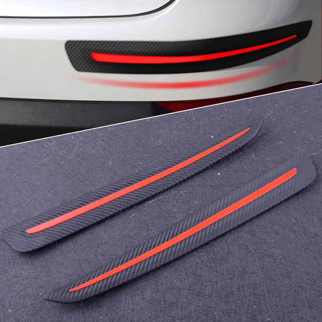 CAR ACCESSORIES BUMPER Corner Guard Anti-Scratch Strips Carbon Fiber ...