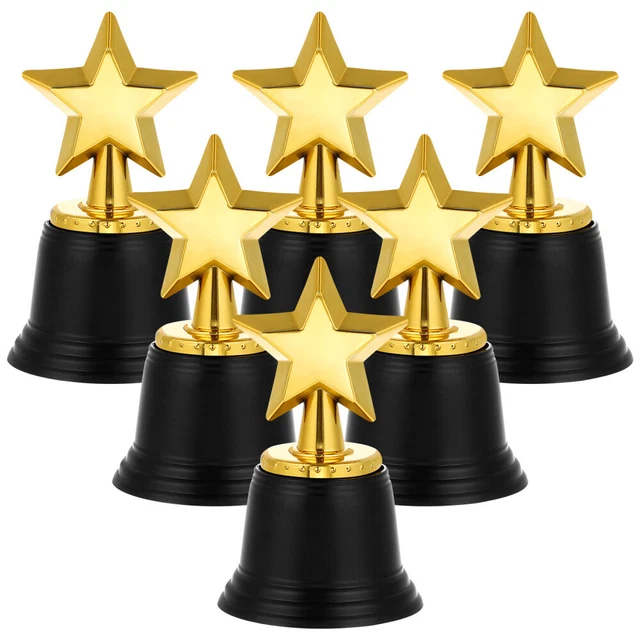 6 PCS GOLD Star Trophy Top Sports Medals Soccer Trophies Prizes £11.98 ...