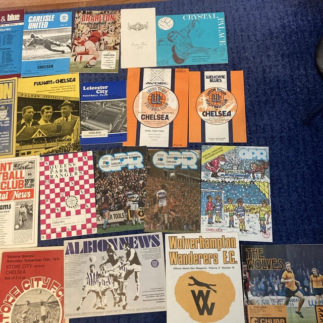 CHELSEA FC 24 AWAY PROGS 60s, 70s, 80s, all good/very good cond full ...