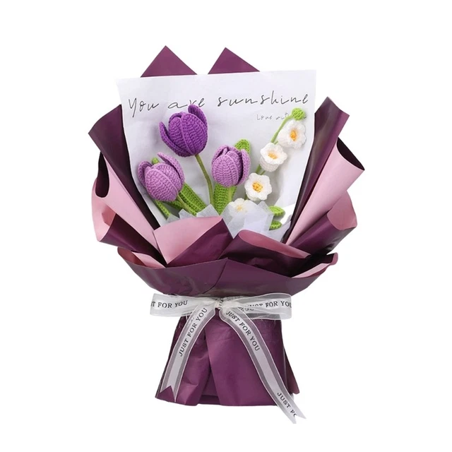 CROCHET FLOWER BOUQUET Set for Adult Beginner Crochet Bouquet Knitting ...