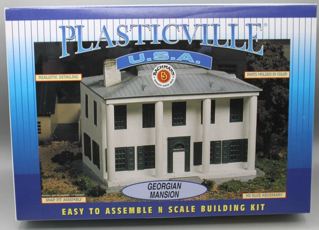 PLASTICVILLE HO SCALE Building Model Kit Georgian Mansion 45858 $18.32 ...