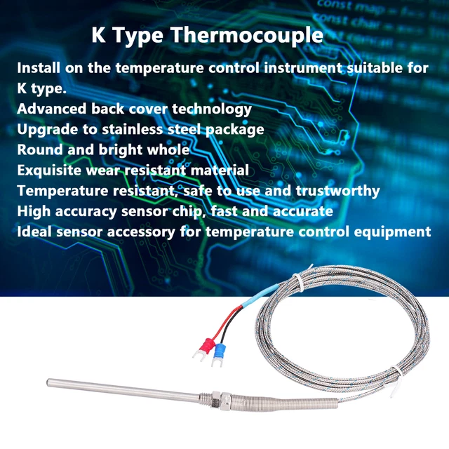 K TYPE TEMP Thermocouple Temperature Sensor Thermal Probe 0~600 ...