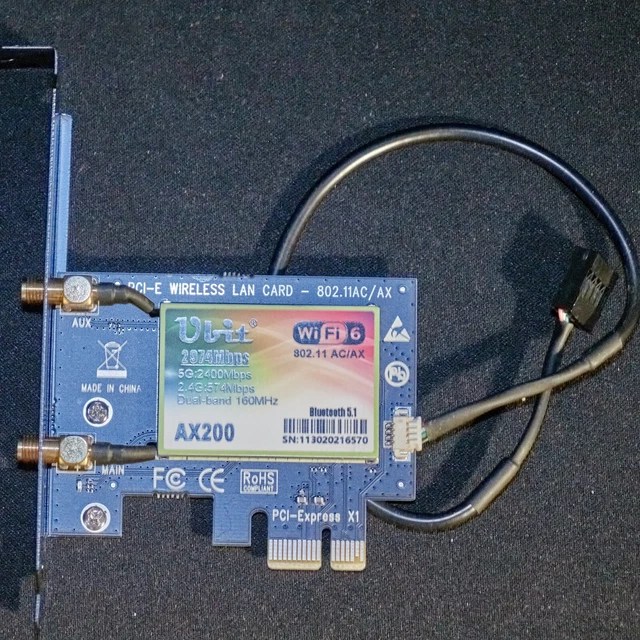 UBIT WIFI 6 Bluetooth WLAN Karte 2974 Mbit/s AX200 PCIe, 802.11 AX/AC ...
