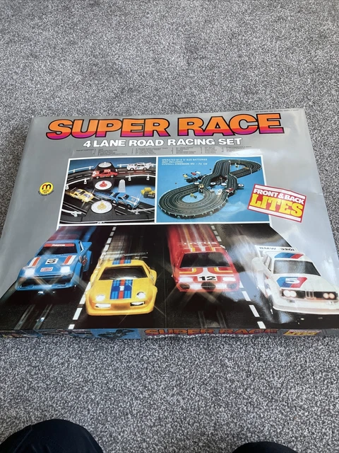 SUPER RACE 4 Lane Road Racing Set £18.00 - PicClick UK