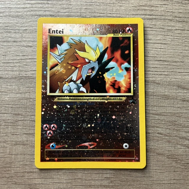 CARTE POKÉMON VINTAGE Entei #34 étoile noire promo Holo rare avec carte ...