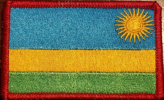 PATCH DRAPEAU RWANDAIS avec attache de marque VELCRO emblème tactique morale africain #11 EUR 12 ...