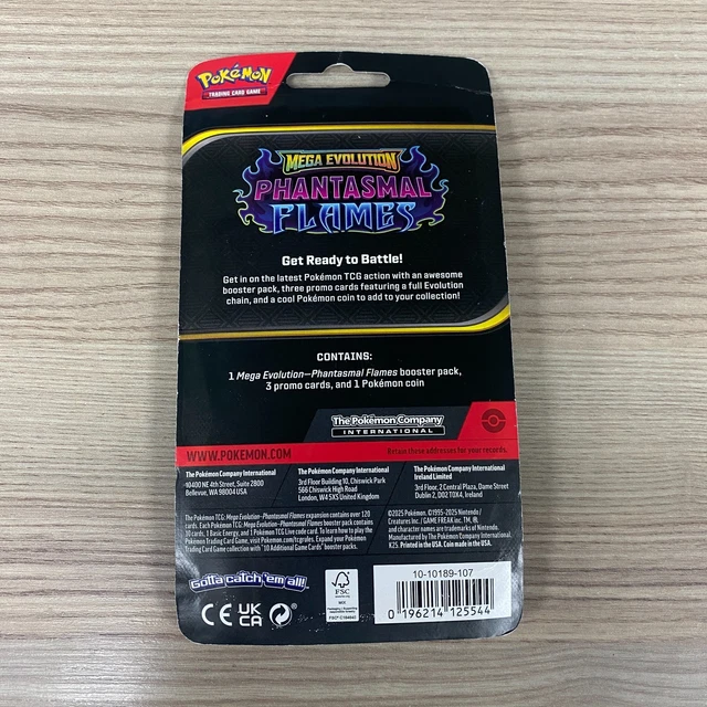 POKEMON TCG MEGA Evolution Phantasmal Flames Pack With Foil Promo Card ...