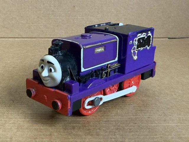 TOMY PLARAIL TRACKMASTER Thomas, Charlie Locomotive, VGC, Purple, Rare ...