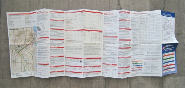 VINTAGE 1999 SAMTRANS Bus System Route Map Guide San Francisco San ...