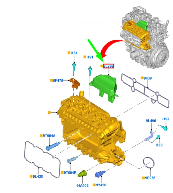 FORD MONDEO MK5 Inlet Manifold Reservoir Assy 1837184 DS7G-9Y498-AA NEW ...