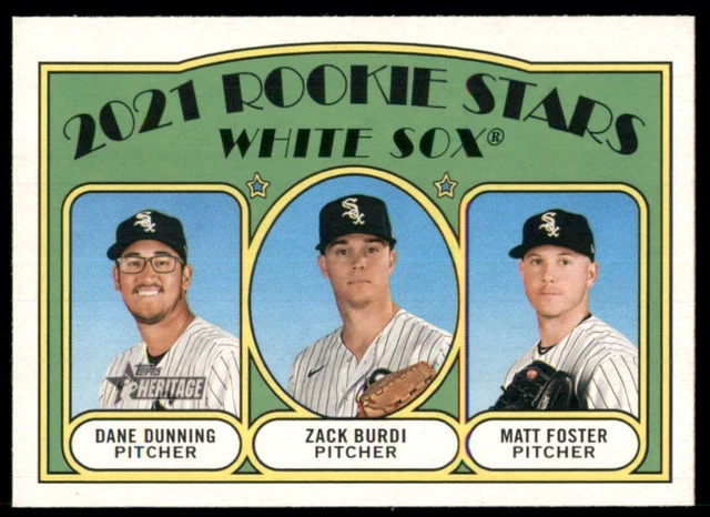 2021 TOPPS HERITAGE Matt Foster RC/Dane Dunning RC/Zack Burdi RC ...