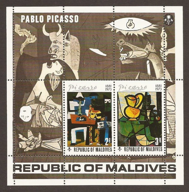 ISOLE MALDIVE 1974 MS506 Dipinti di Picasso Minifoglio nuovo nuovo ...