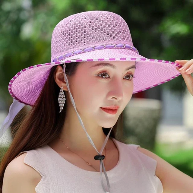 Uv Protection Sun Visor Big Brim Foldable Cap Fashion Summer Hat Eur 12