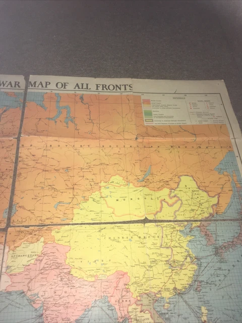 WW2 MAP 1941 War Map Of All Fronts Tatty But Great Item £5.00 - PicClick UK